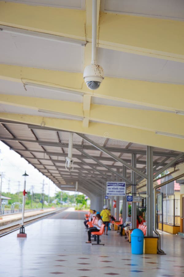 CCTV or Surveillance Operating in Train Station Stock Image - Image of ...