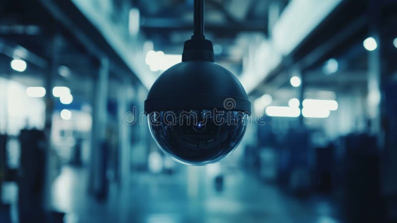 A CCTV Surveillance System is Active within an Industrial Factory ...