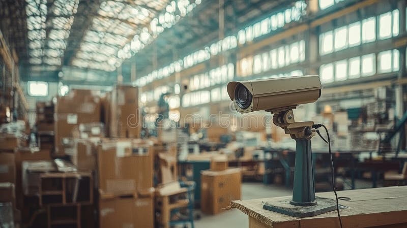 A CCTV Surveillance System is Functioning in an Industrial Factory ...