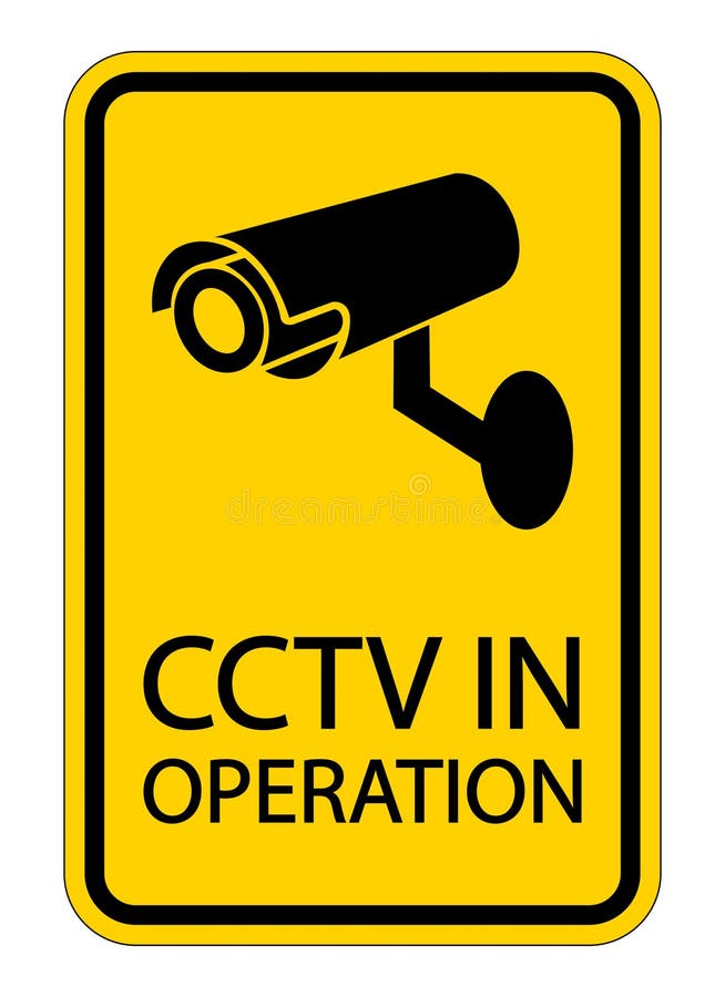 CCTV Surveillance Warning Sign Graphic Design Stock Vector ...