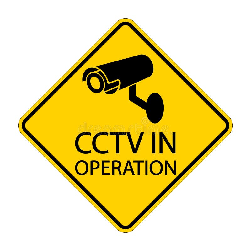 CCTV Surveillance Warning Sign Graphic Design Stock Vector ...