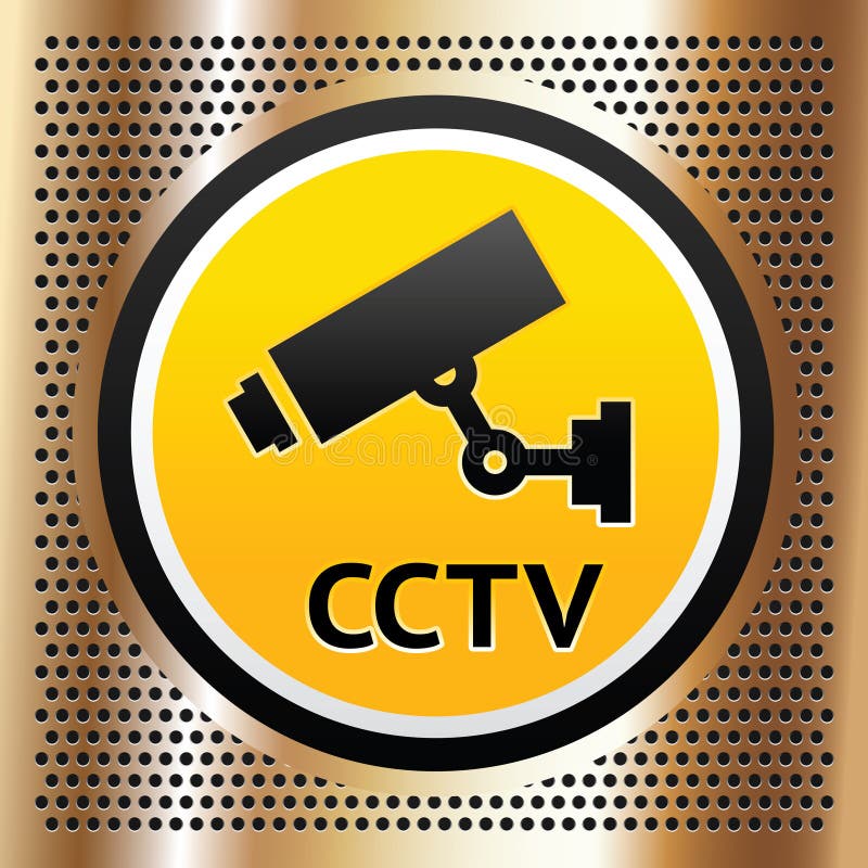 CCTV Symbol on a Golden Background Stock Vector - Illustration of ...
