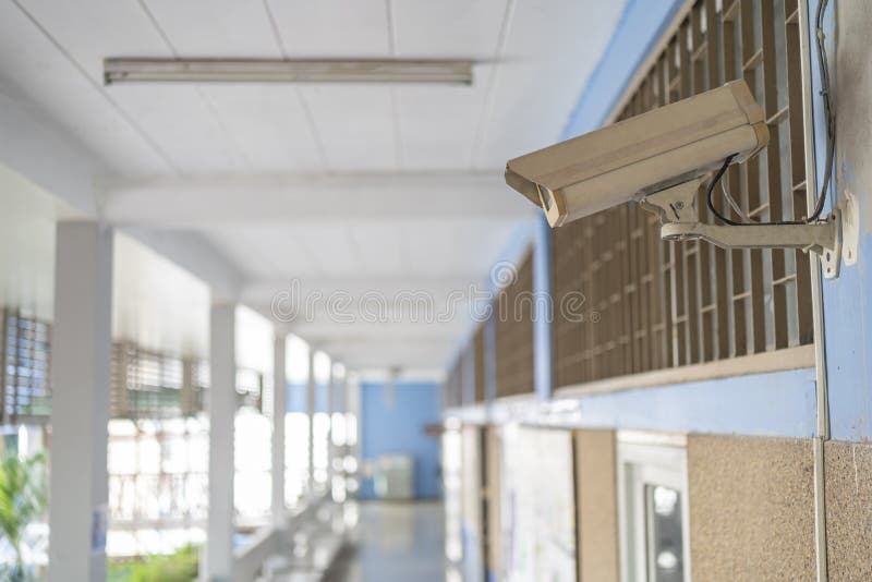 CCTV System Inside the Building, White Walls Stock Image - Image of ...