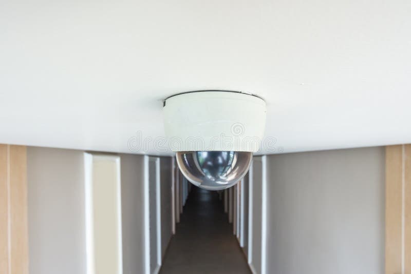 CCTV System Installed on the Ceiling in the Hotel Corridor Stock Image ...
