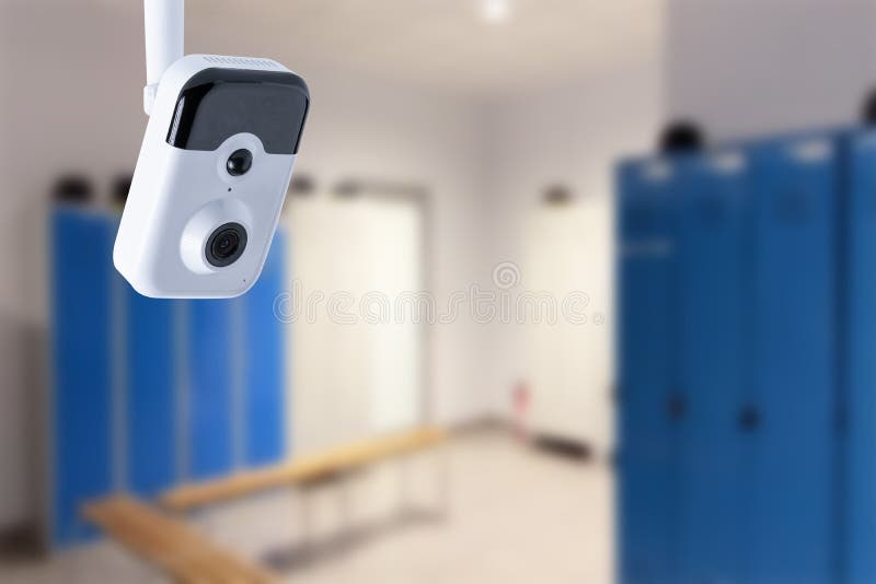CCTV System in the Locker Room. Security Camera. Stock Image - Image of ...