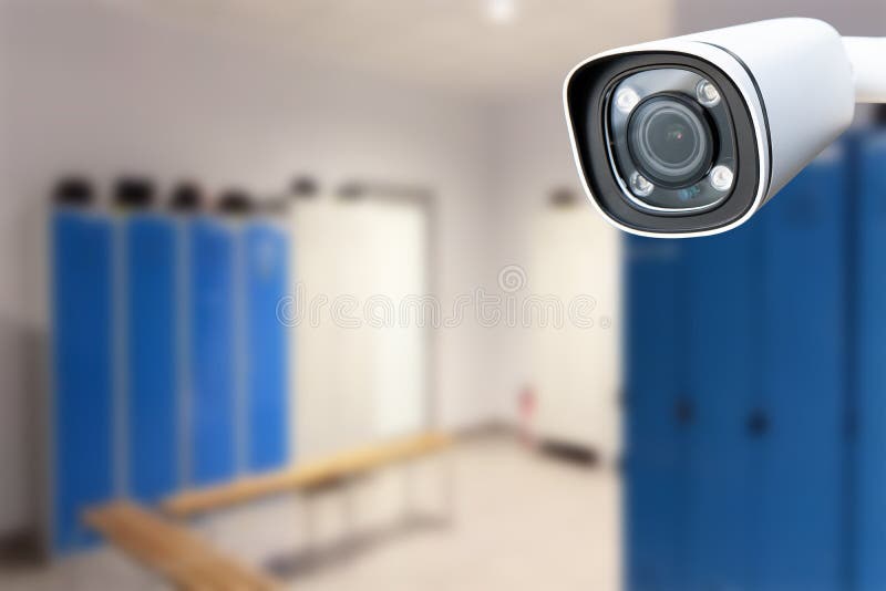 CCTV System in the Locker Room. Security Camera. Stock Image - Image of ...