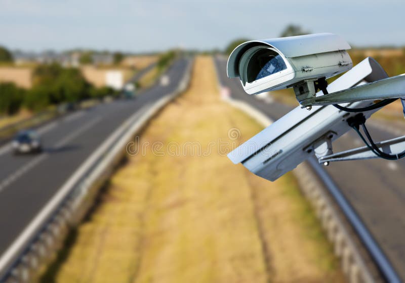 CCTV system on the road stock image. Image of monitor - 79209615