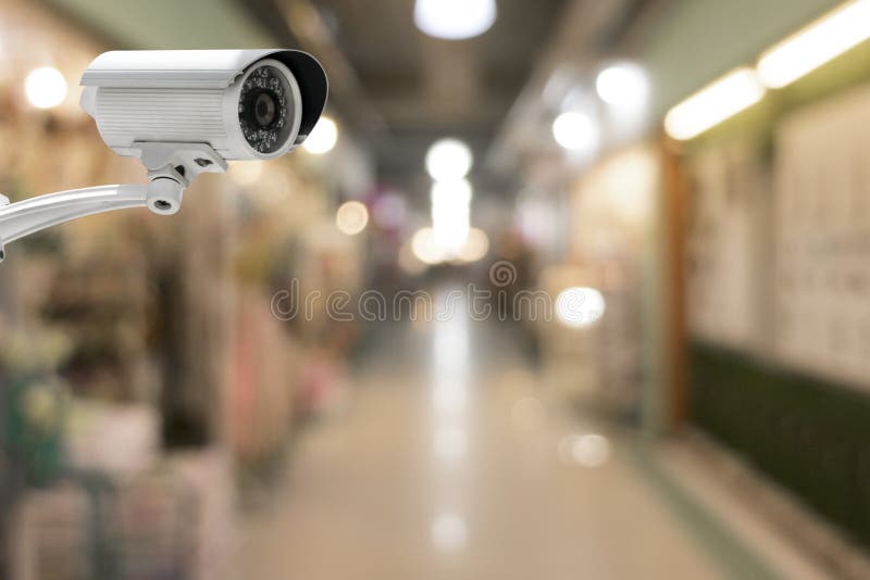 CCTV System Security in the Shopping Mall Stock Image - Image of ...