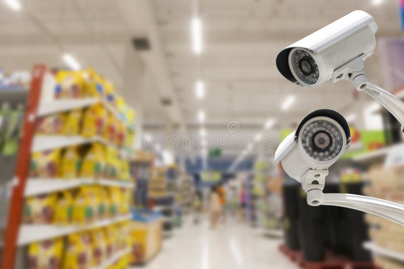 CCTV System Security in the Shopping Mall Stock Photo - Image of ...