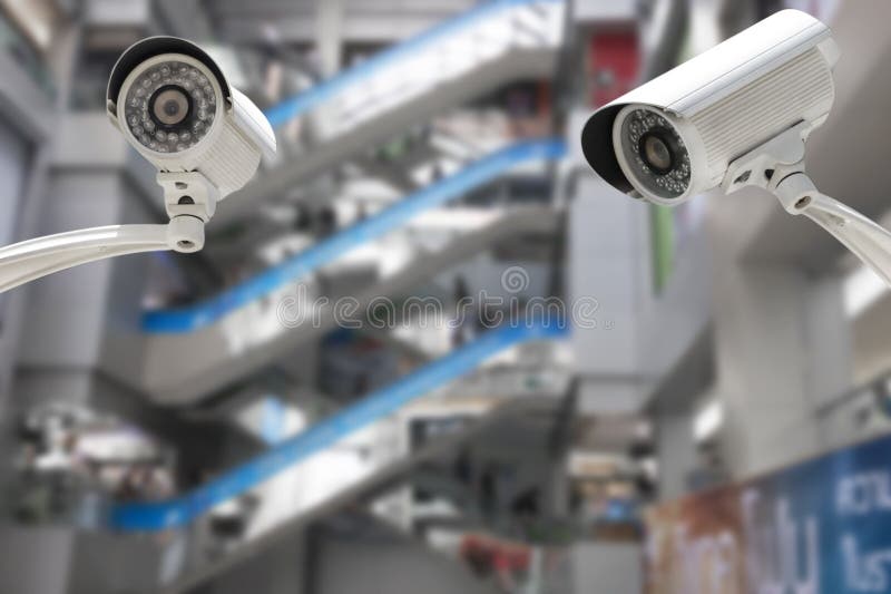 CCTV System Security in the Shopping Mall Stock Photo - Image of ...