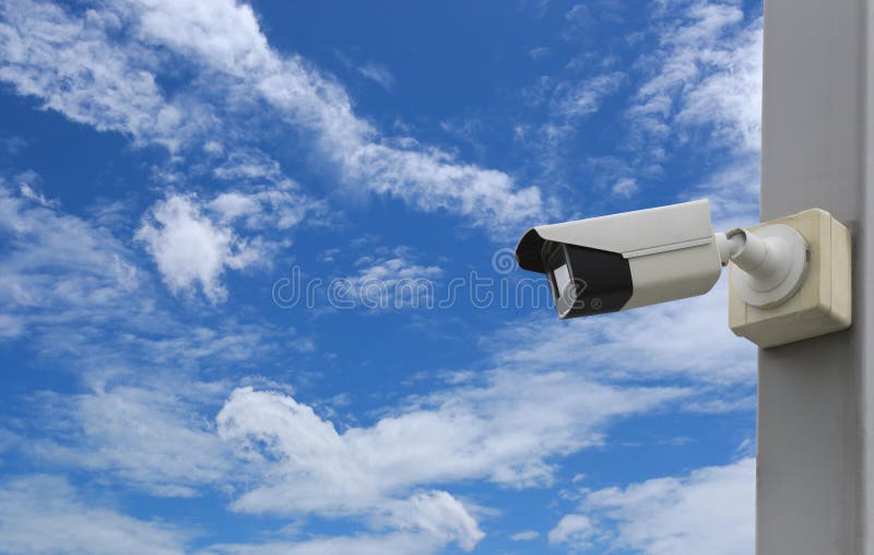 CCTV Tool on Blue Sky Background Stock Photo - Image of investigation ...