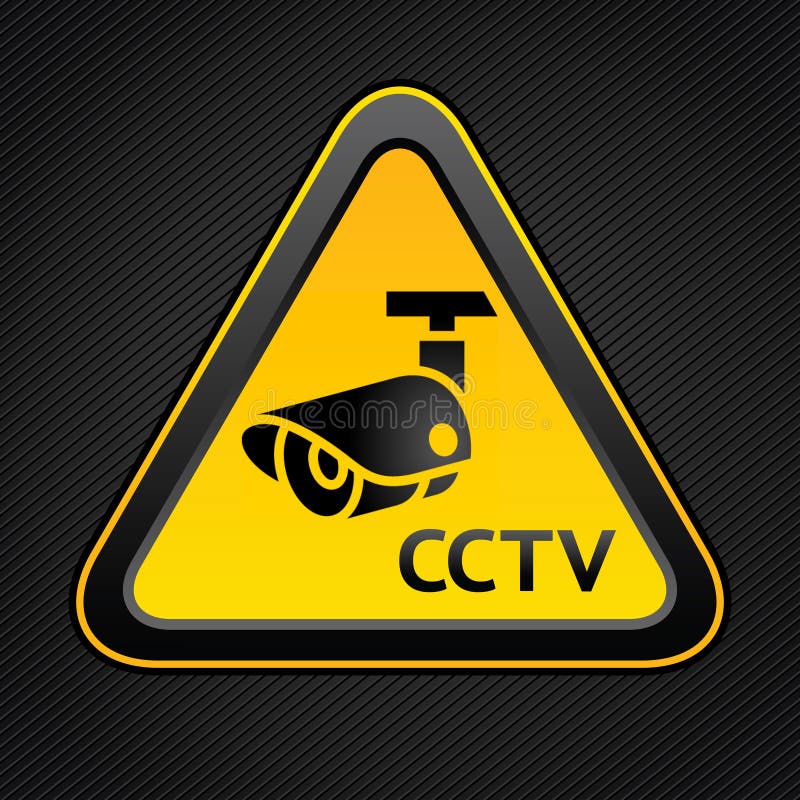CCTV triangle symbols stock vector. Illustration of monitoring - 34650523