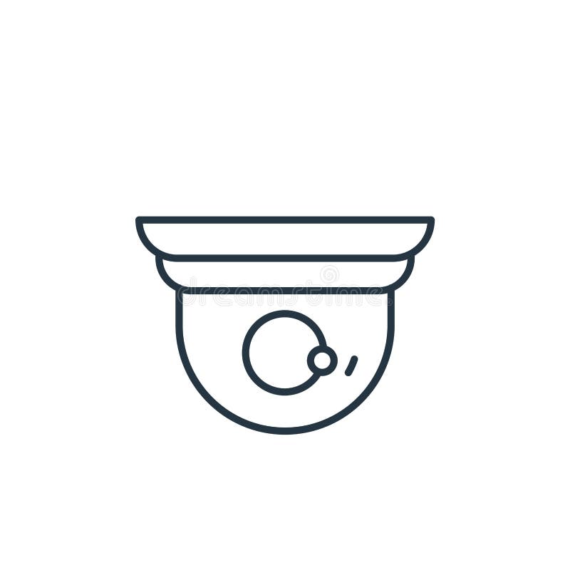 Cctv Vector Icon Isolated on White Background. Outline, Thin Line Cctv ...