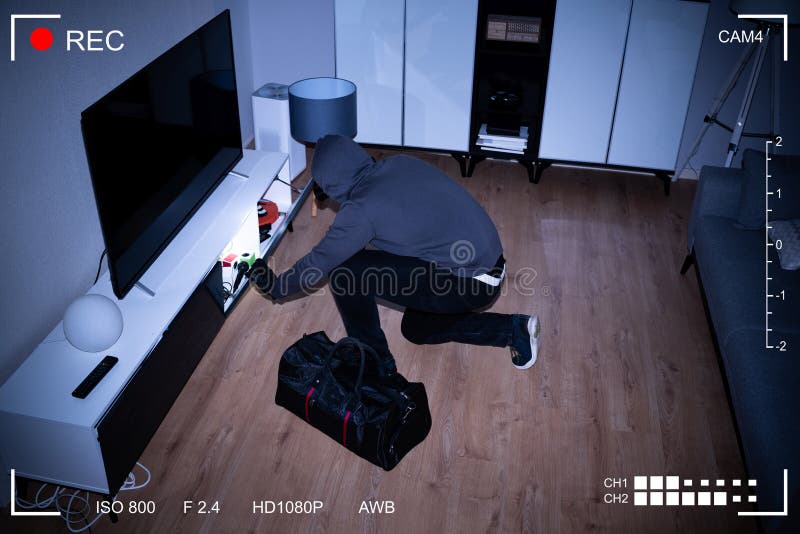 CCTV Video Surveillance Camera Showing Intruder Stock Image - Image of ...