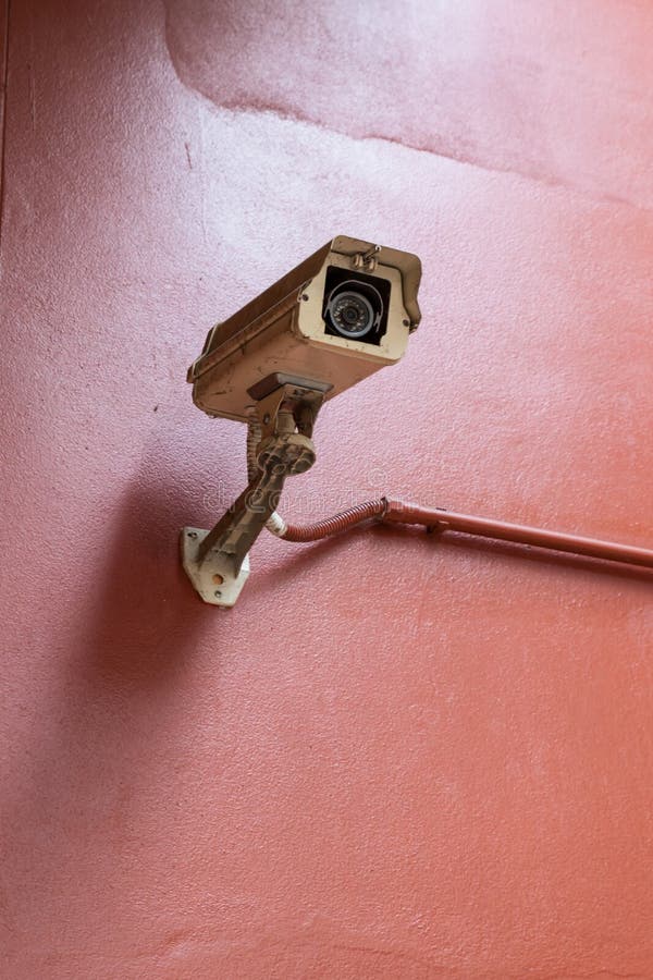 CCTV on wall stock image. Image of protection, infrared - 37054289