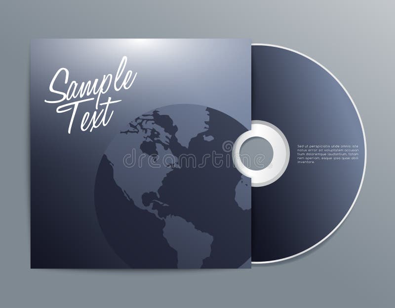 Dark Blue Cd Template with Dark Blue Cover : Vector Illustration Stock ...
