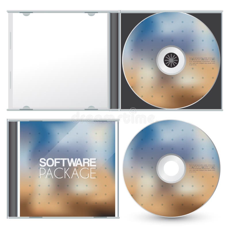 Cd Template with Transparent Cd Packaging and Blue Cover : Vector ...