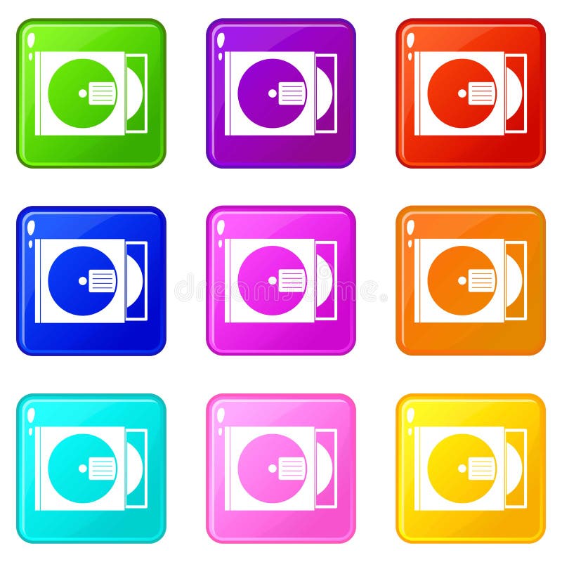 Cd Box Disc Icons 9 Set Stock Illustrations – 2 Cd Box Disc Icons 9 Set ...