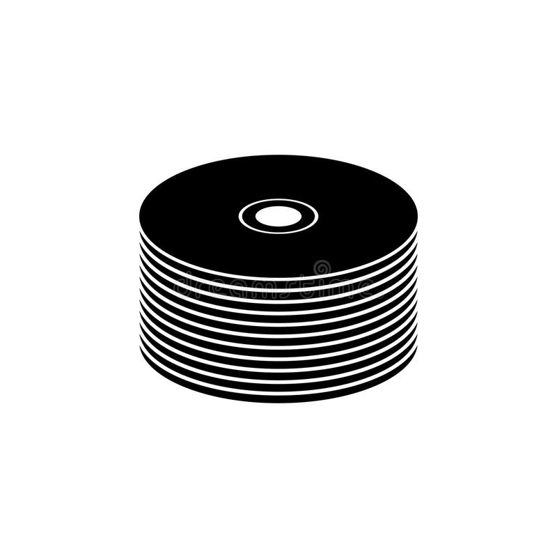 CD Box with Disc, Stack of DVD Flat Vector Icon Stock Vector ...