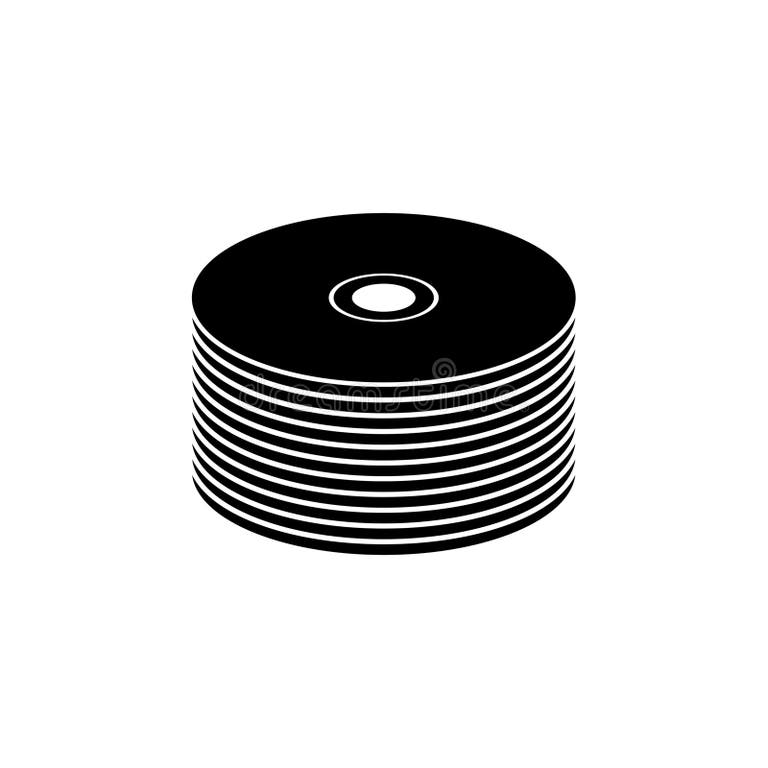 CD Box with Disc, Stack of DVD Flat Vector Icon Stock Vector ...