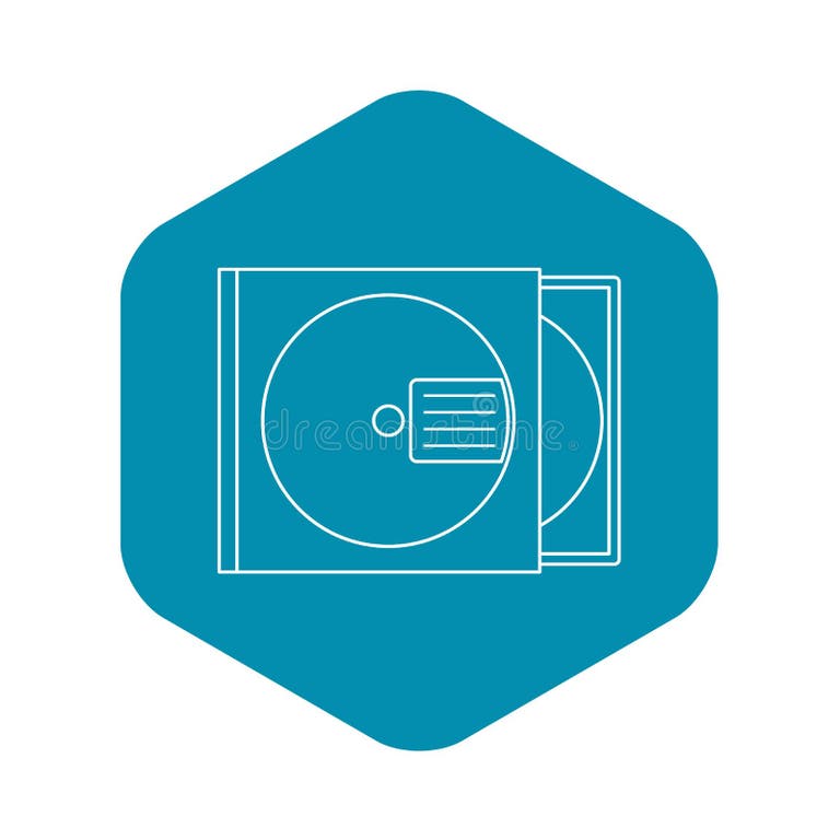 CD box icon, outline style stock vector. Illustration of copy - 144931309