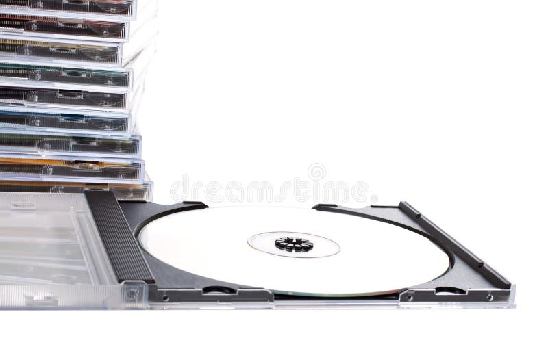 Stack of dvd s and cd s stock image. Image of case, digital - 1606509