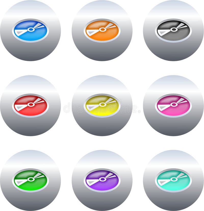 Cd buttons stock illustration. Illustration of crrom, round - 3575597