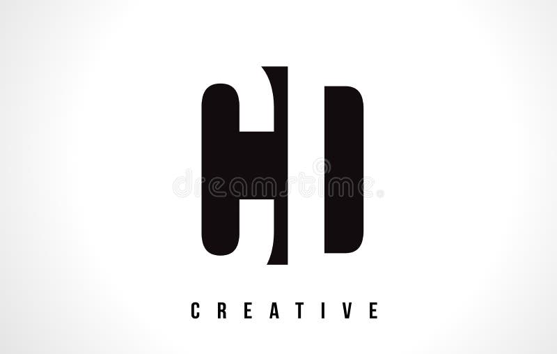 CD C D White Letter Logo Design with Black Square. Stock Vector ...