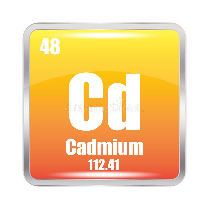 Cd Chemical Element. Atomic Number 48. Mass 112.41. Yellow Square Image ...