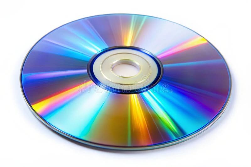 CD. Close Up View of the Compact Disk on White Stock Illustration ...