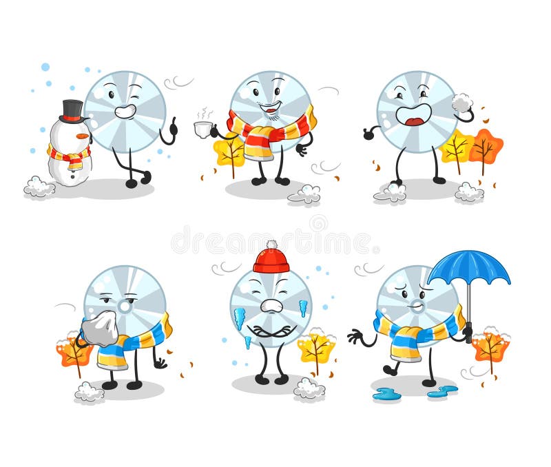 CD in Cold Weather Character Mascot Vector Stock Vector - Illustration ...