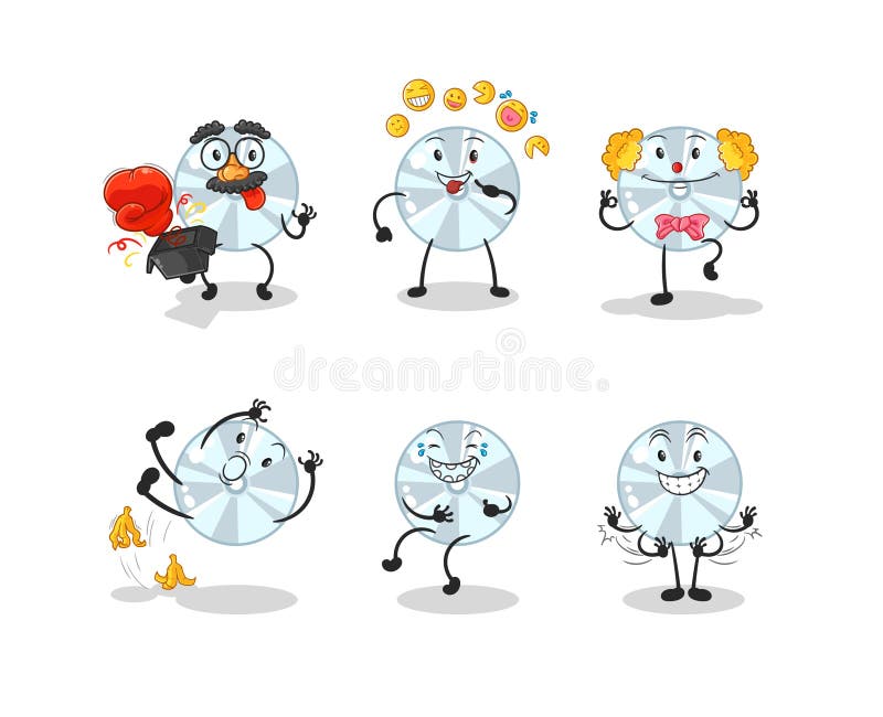 CD Comedy Set Character. Cartoon Mascot Vector Stock Vector ...
