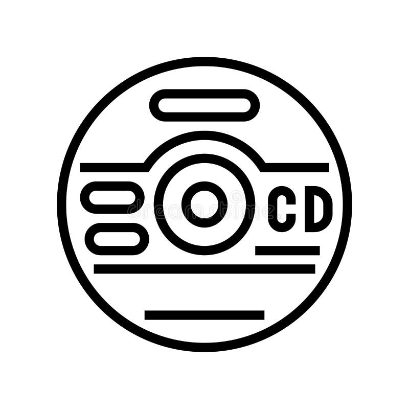 Cd Compact Disc Line Icon Vector Illustration Stock Illustration ...