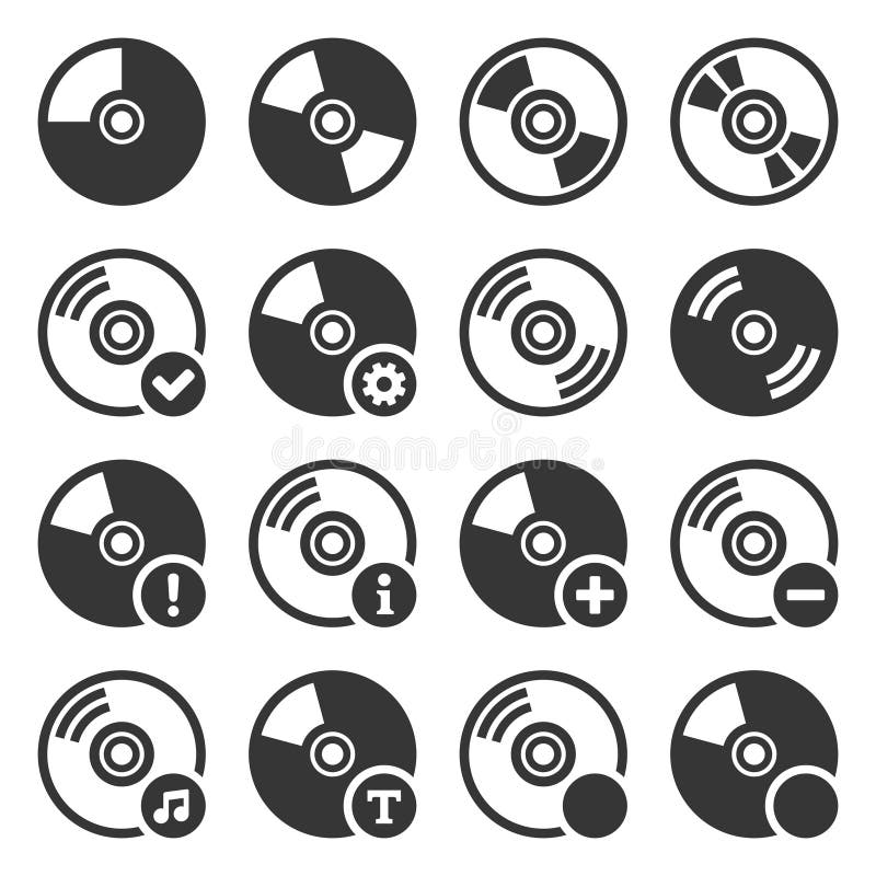 CD Compact Disk Icons Set on White Background Vector Vektor Abbildung ...