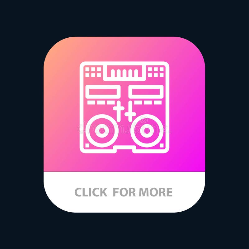 Cd, Console, Deck, Mixer, Music Mobile App Button. Android and IOS Line ...