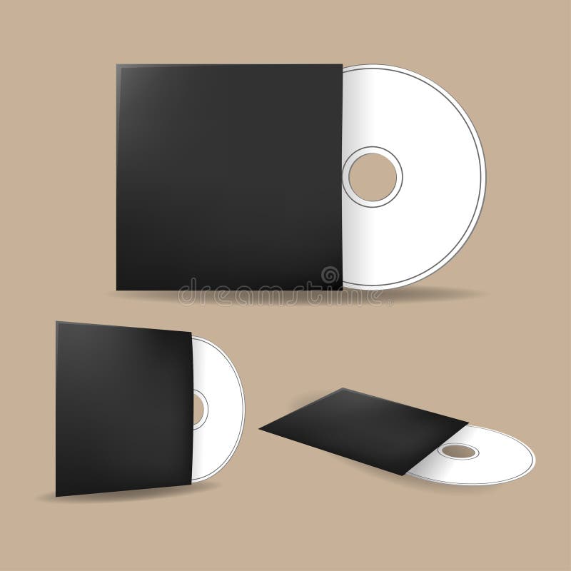 CD Cover Disk Mock Up Template Vector Stock Illustration - Illustration ...