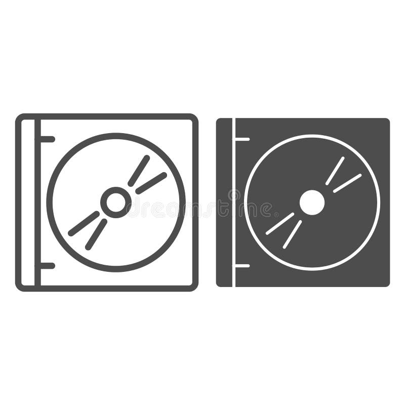 Cd with Cover Line Icon. Dvd Box Vector Illustration Isolated on White ...