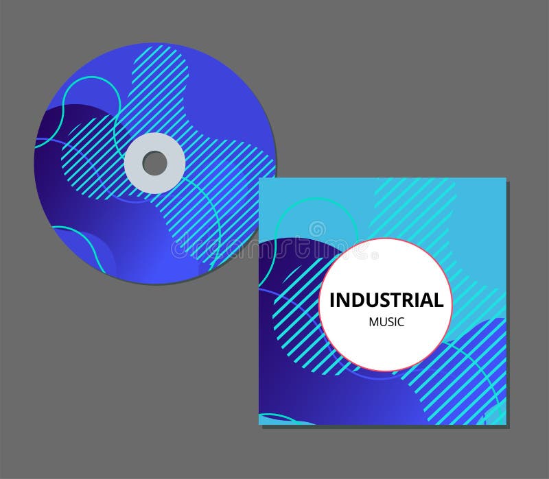 CD Cover Presentation Design Template with Copy Space and Wave Effect ...