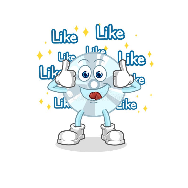 Cd Da Muchos Me Gusta. Vector De Dibujos Animados Ilustración del ...