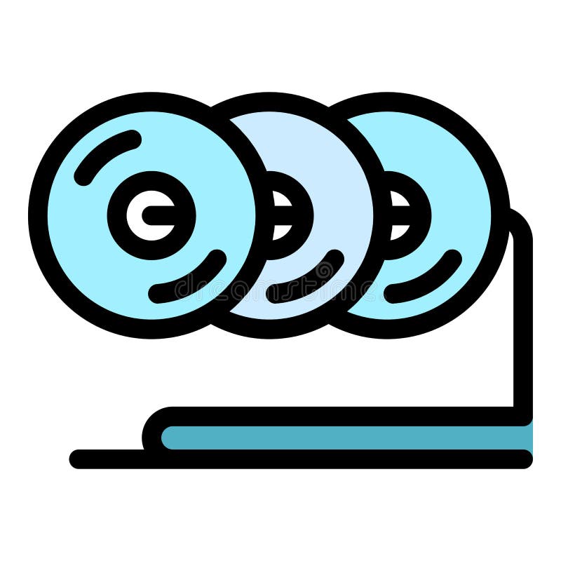 Cd Data Stand Icon Color Outline Vector Stock Vector - Illustration of ...