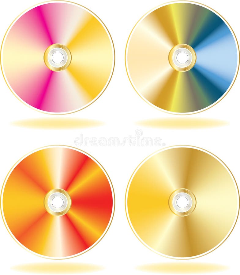 CD Del Oro, Conjunto De Discos De DVD. Ilustración del Vector ...