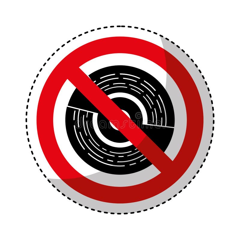 Cd with denied sign stock vector. Illustration of forbidden - 90885615