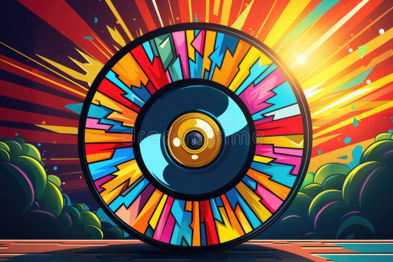 CD Disc, Bright Creative Music Collage in Drawing Style Stock Photo ...