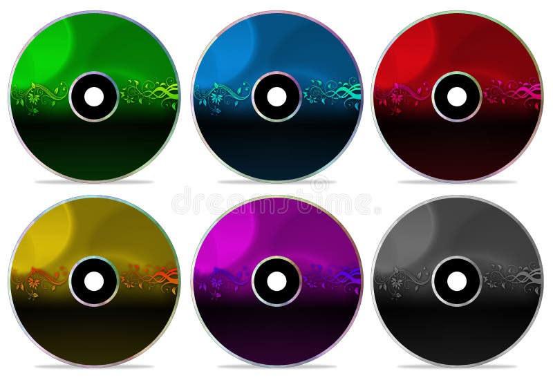 CD Disc Collection 5 stock illustration. Illustration of gradient ...