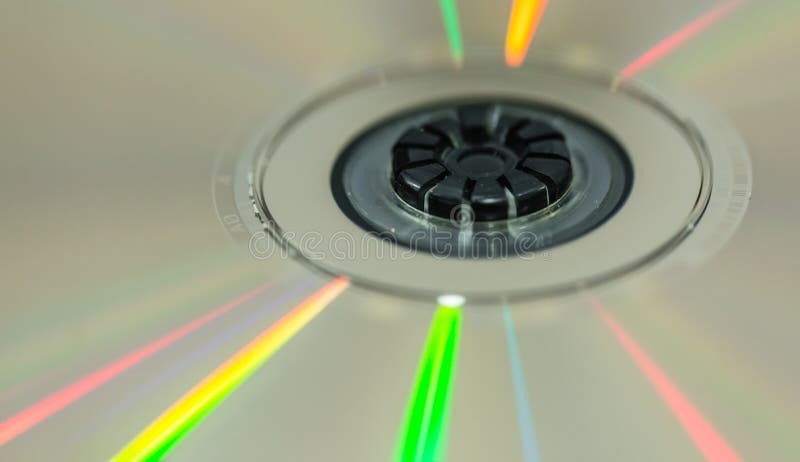 Cd Disc with Colorful Reflection Light Detail Macro View Stock Image ...