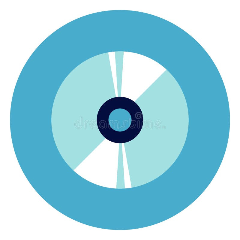 Cd Disc Icon on Round Blue Background Stock Vector - Illustration of ...