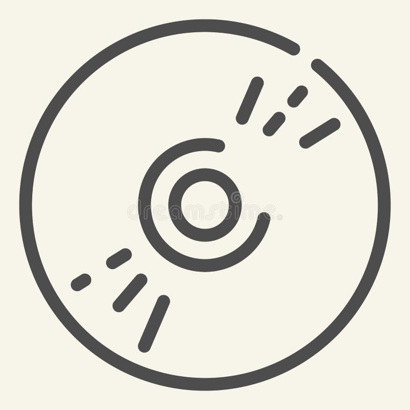 CD Disc Line Icon. Data Vector Illustration Isolated on White. Dvd ...