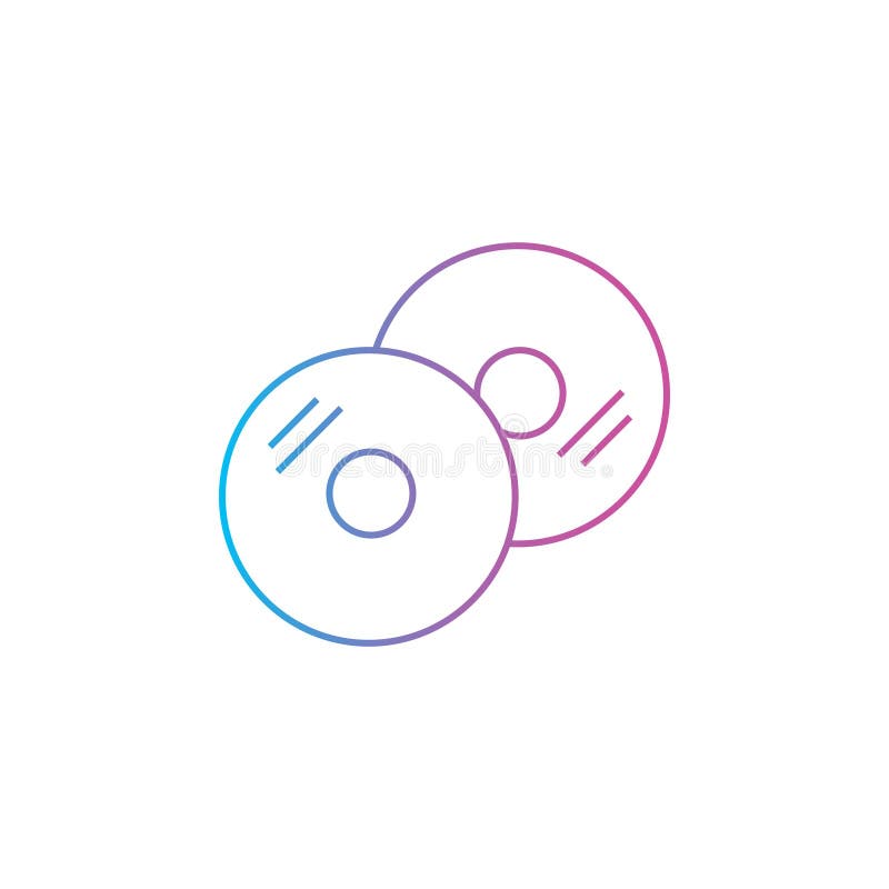 Cd Disc Outline Line Style Icon Vector Illustration Stock Vector ...