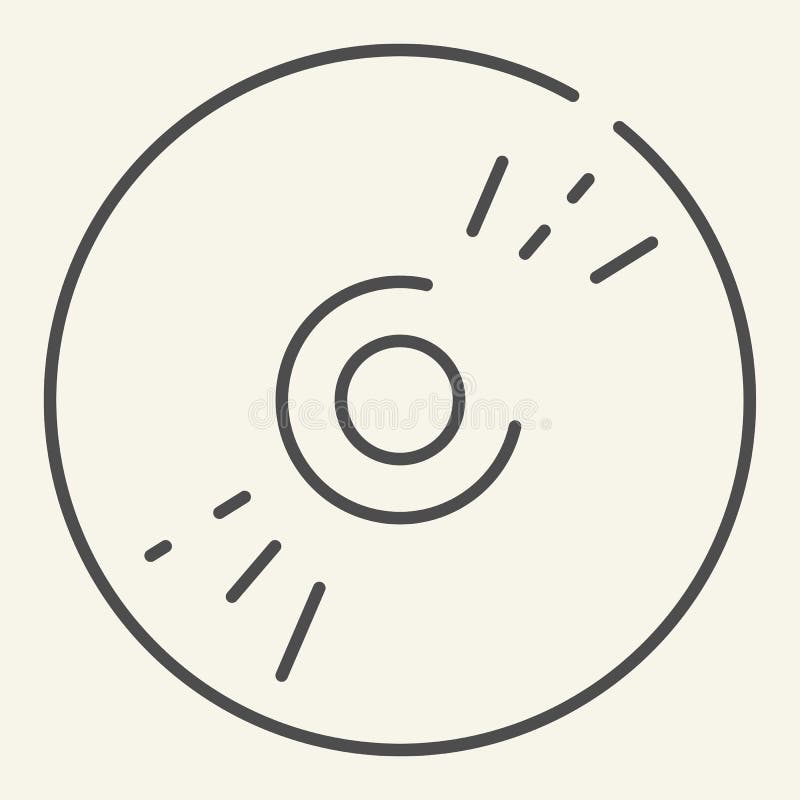 CD Disc Line Icon. Data Vector Illustration Isolated on White. Dvd ...