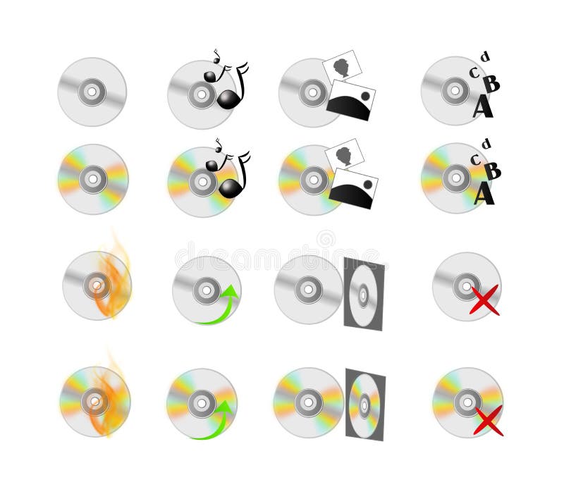 Cd Discs Icons Set Stock Illustrations – 10 Cd Discs Icons Set Stock ...